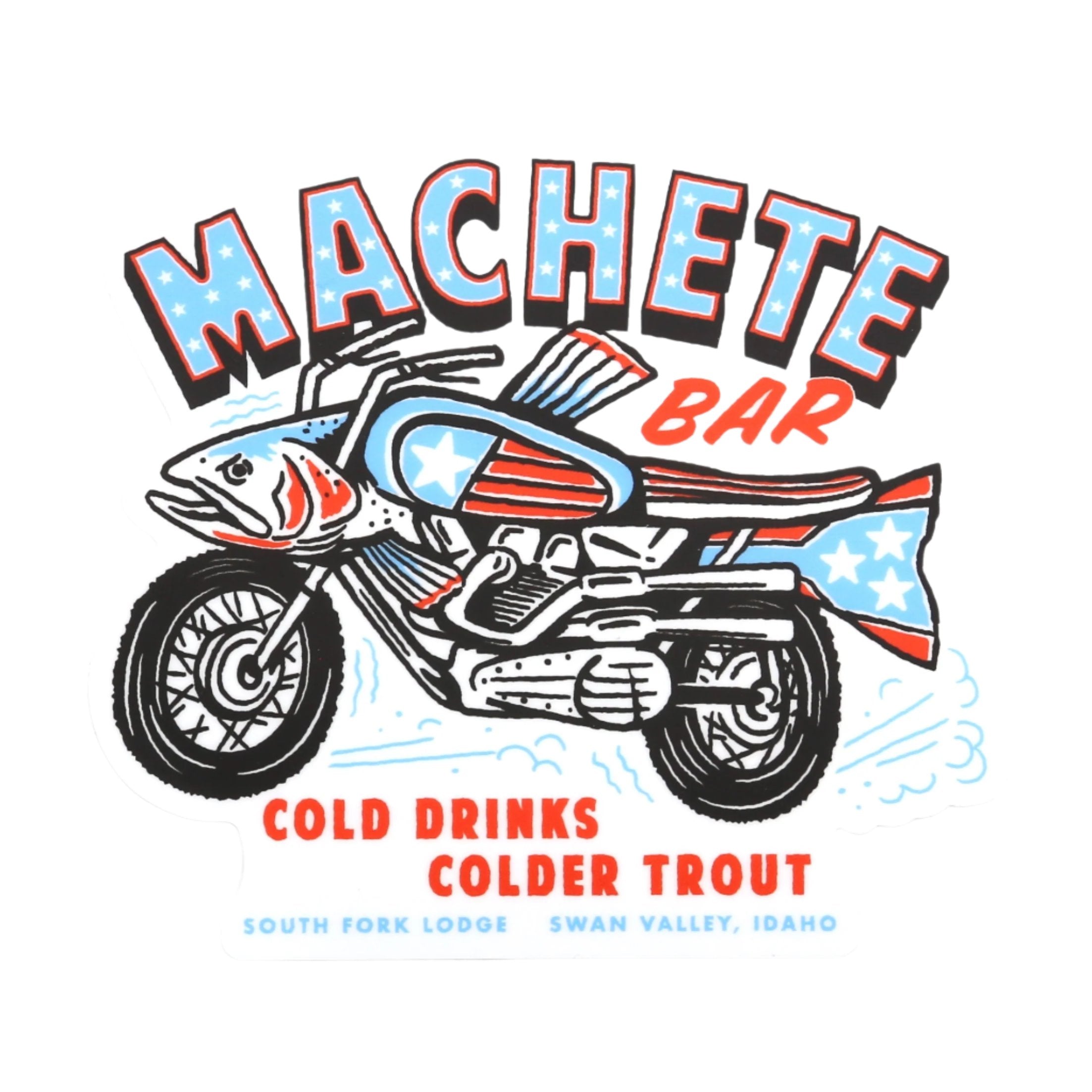 Machete Bar Trout Motorcycle Sticker – South Fork Lodge